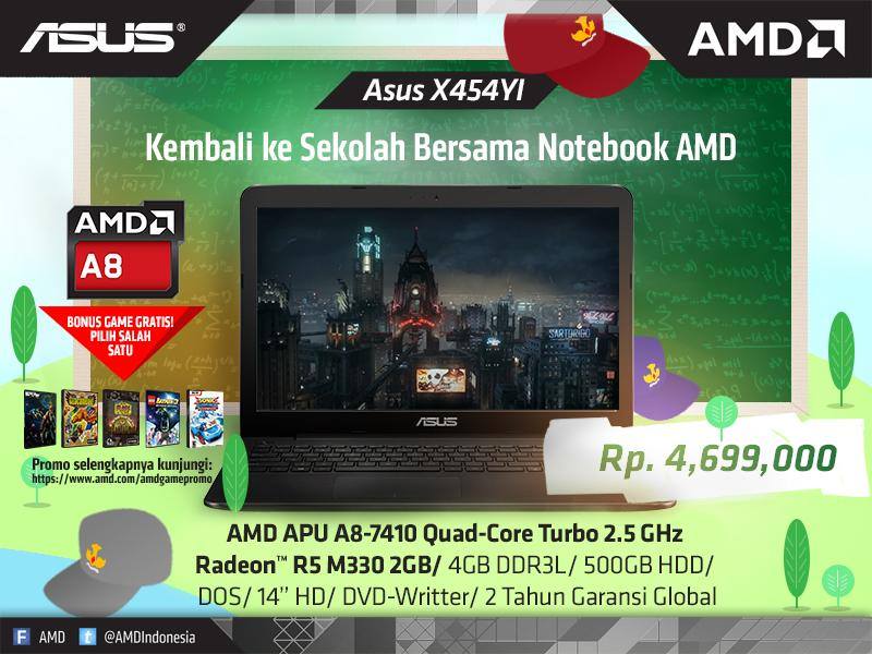 Asus X454YI: Notebook Harga Terjangkau dengan AMD APU Hemat Daya | AMD ...